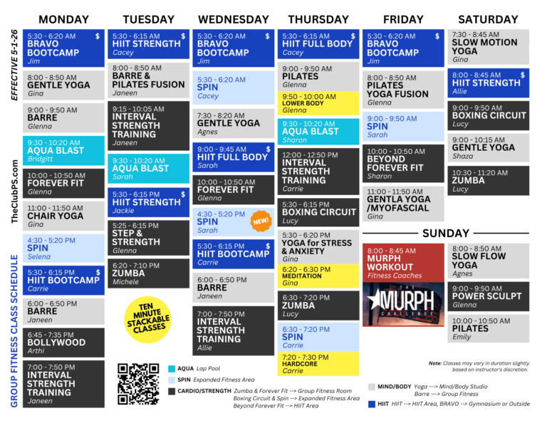 Class Schedule - The Club at Prairie Stone